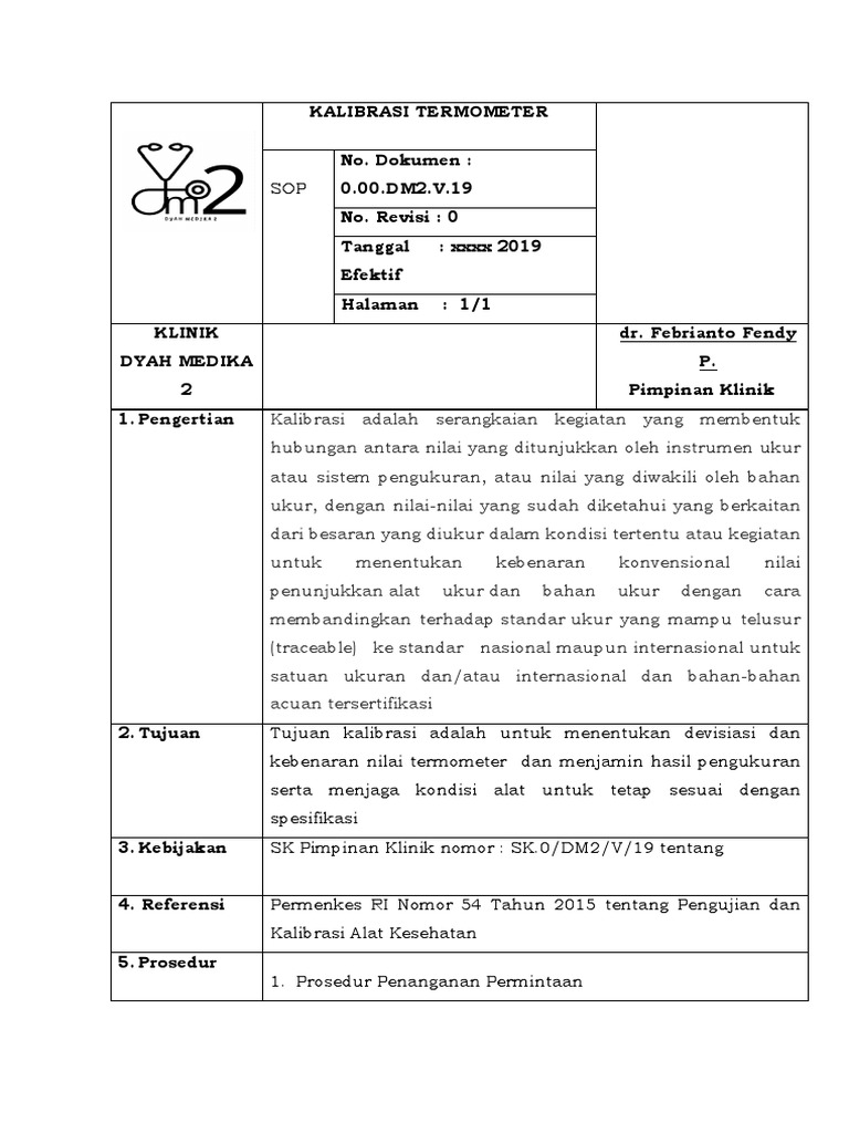 1.1.5.6 Sop Kalibrasi Termometer | PDF