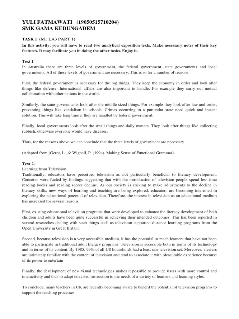 Task 1 (M1 La3 Part 1) Yuli Fatmawati | PDF | Adult Education | Literacy