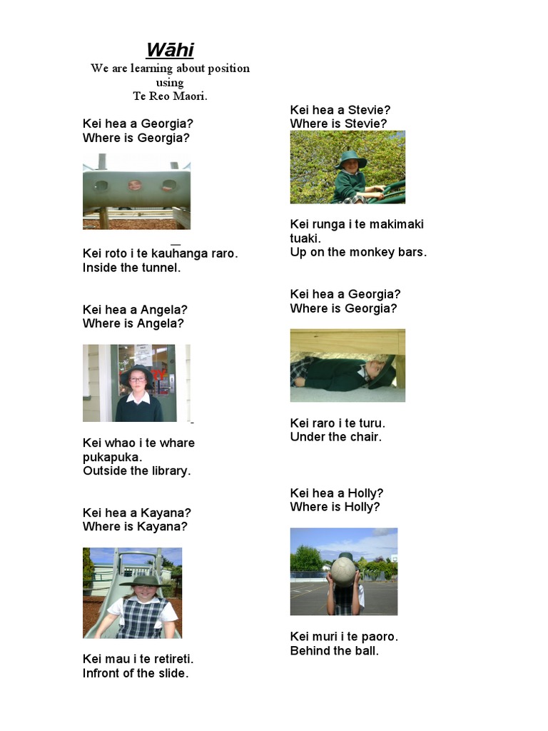 Te Reo Māori Position Learning | PDF