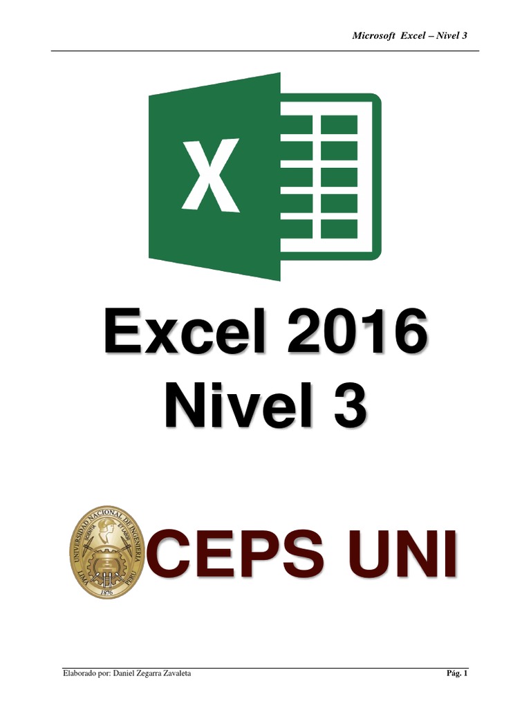 Manual Excel Nivel 3 - 2016 PDF | PDF | Microsoft Excel | Macro (informática)