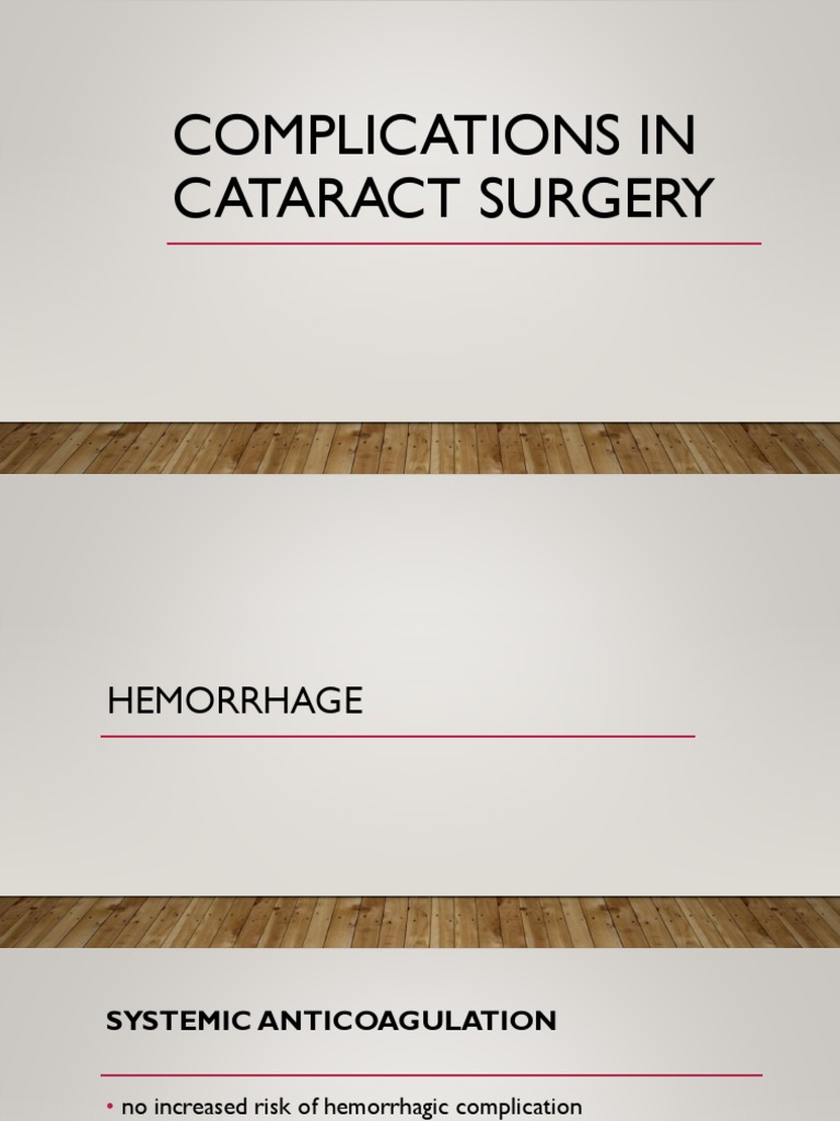 Complications in Cataract Surgery | PDF | Glaucoma | Cataract