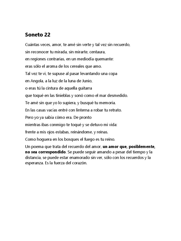 Soneto 22 | PDF