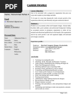 Work Immersion Resume Template | PDF