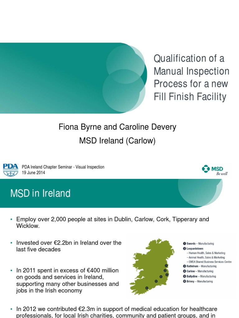 Manual Inspection Qualification at MSD Carlow | PDF | Sensitivity And ...