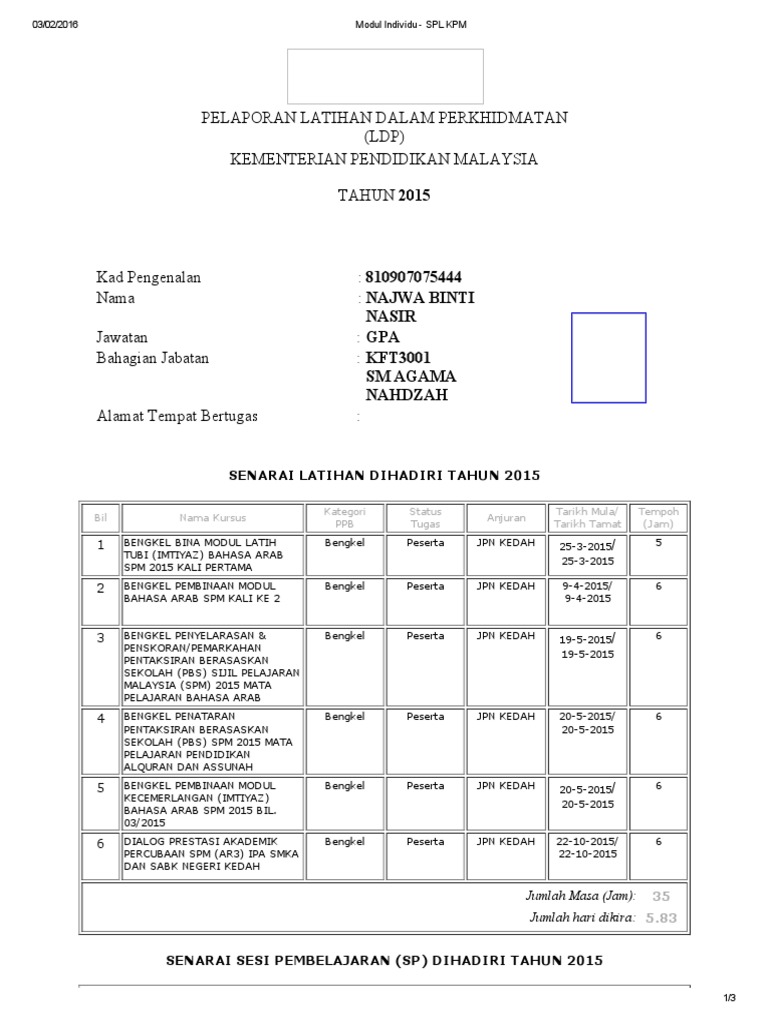 Modul Individu - SPL KPM PDF | PDF