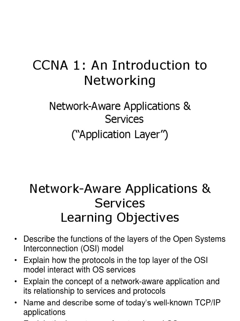 CCNA 1 - OSI Model and Application Layer | Download Free PDF | Port ...