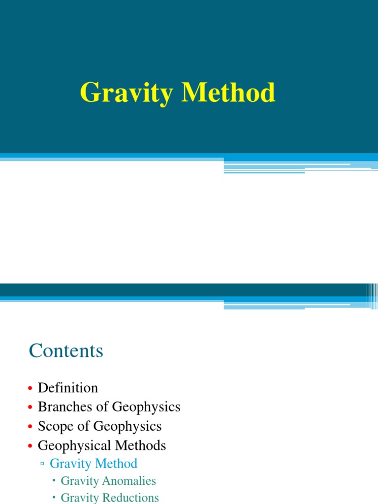 Gravity Method | PDF | Geophysics | Gravity