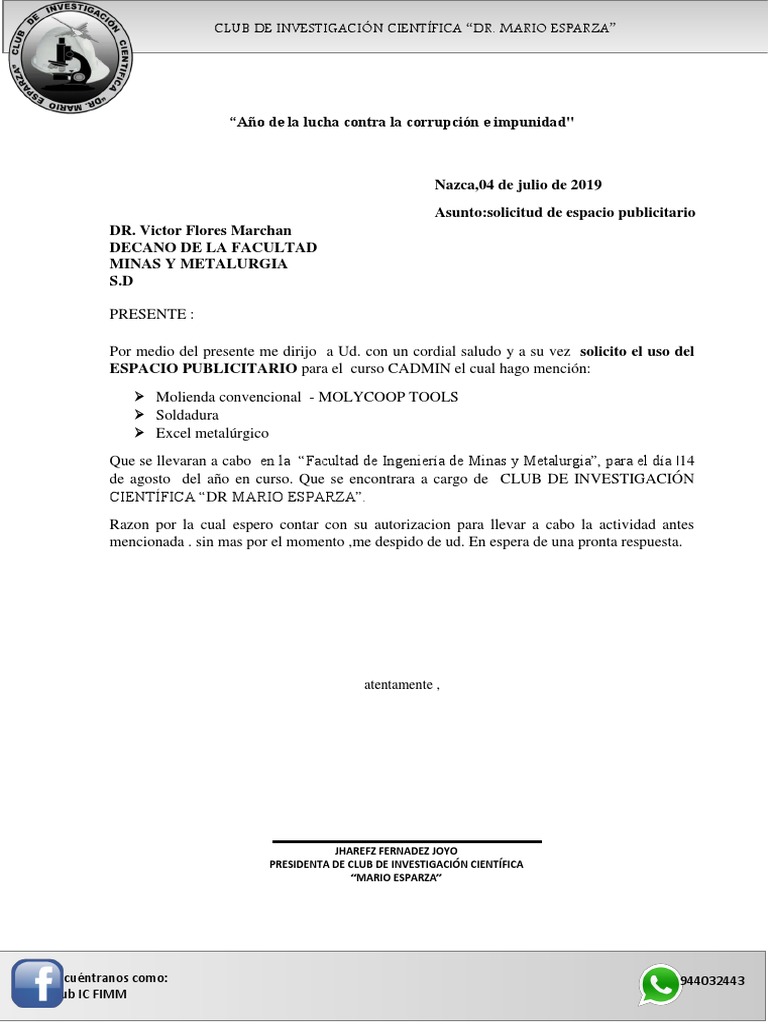 Solicitud de Espacio Publicitario CADMIN | PDF | Violencia | Science