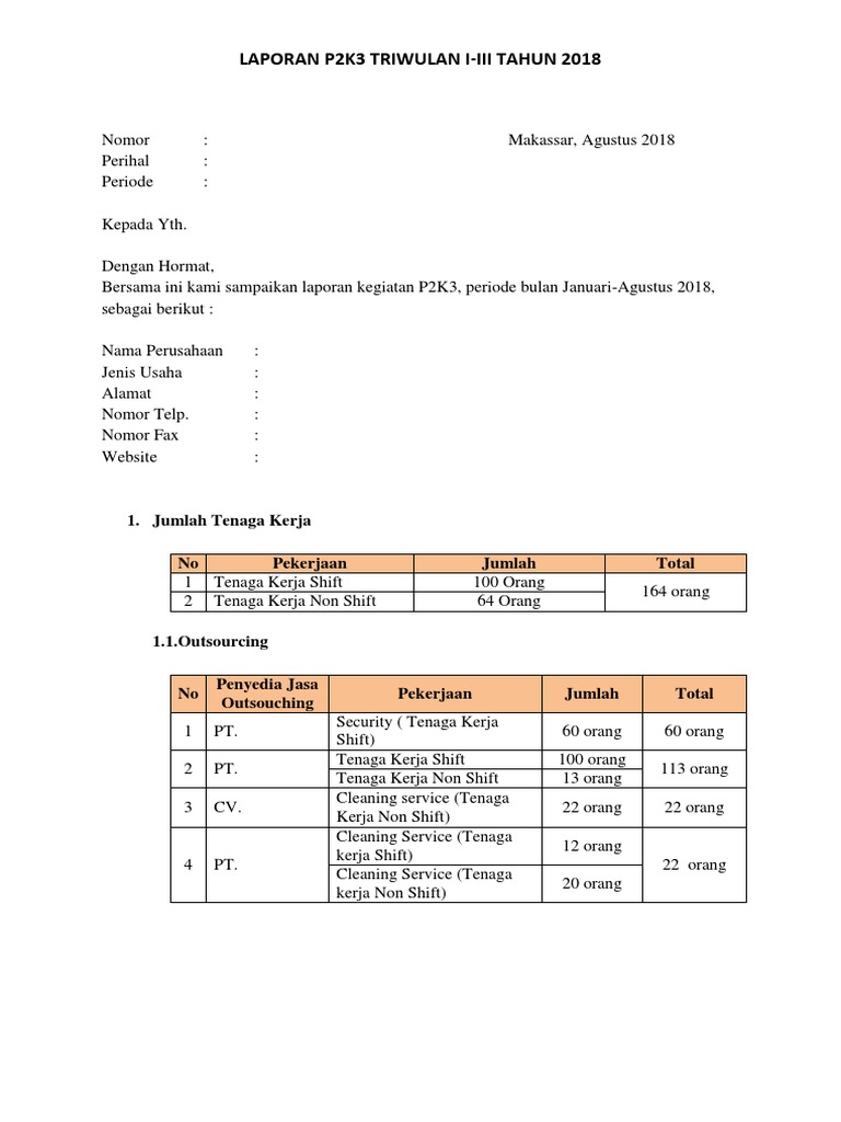 Contoh Laporan P2k3 Pdf
