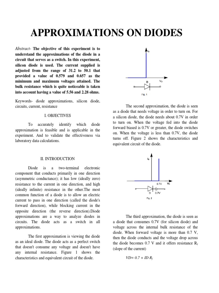 Approximations On Diodes | PDF | Diode | Electrical Resistance And Conductance