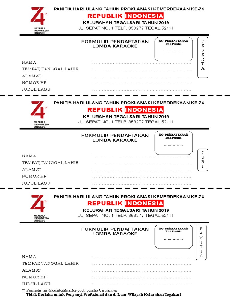 Formulir Karaoke | PDF
