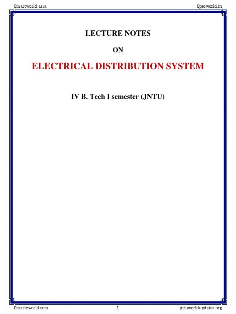 Electrical Distribution System | PDF | Vocational Education | Academic ...