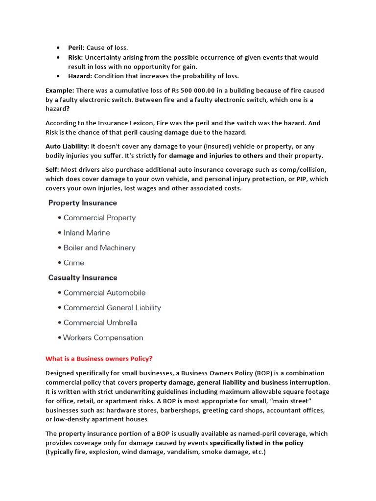 What Is A Business Owners Policy? | PDF | Liability Insurance ...