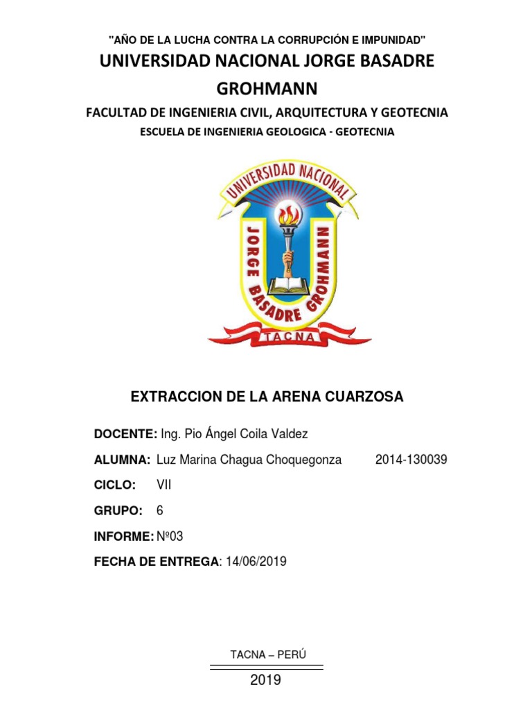 Extracción de Arena Cuarzosa | PDF | Silicio | Roca (geología)