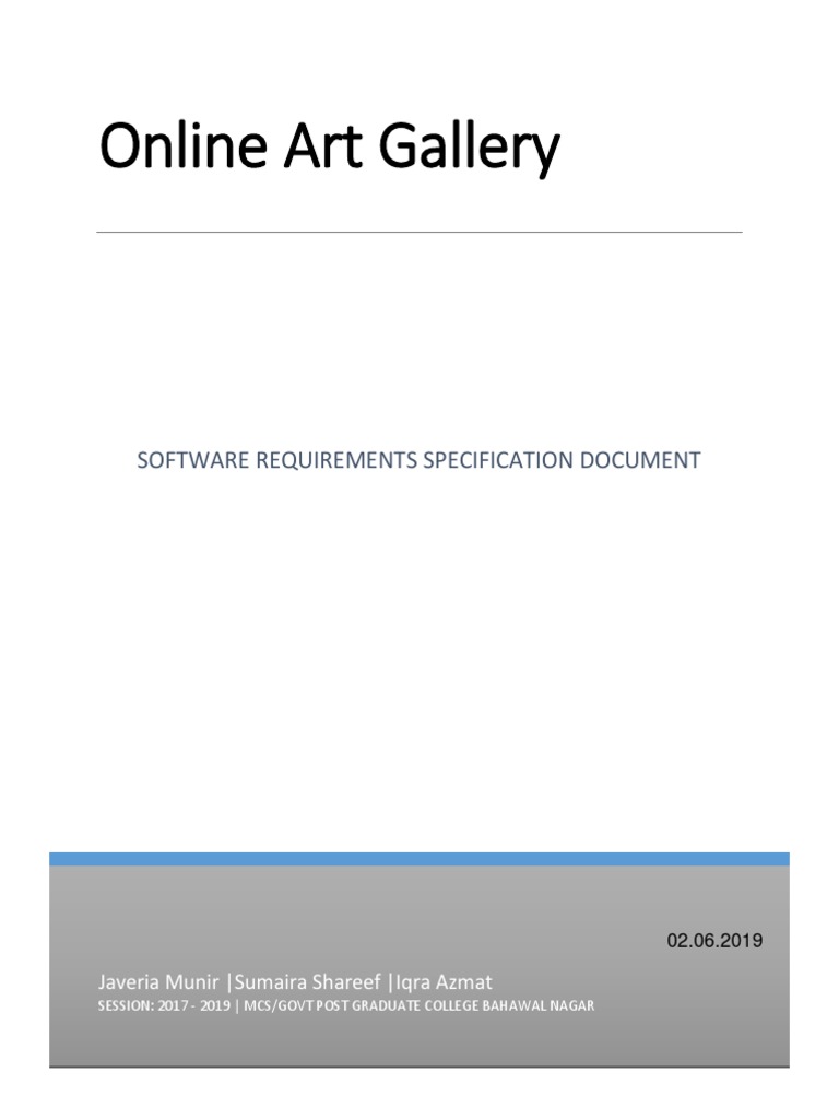 Online Art Gallery Srs PDF | PDF | Databases | Websites