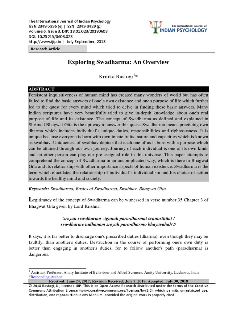 Swadharma PDF | PDF | Bhagavad Gita | Karma