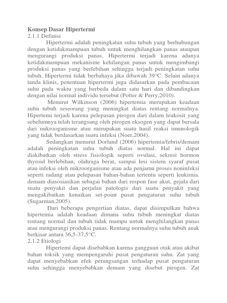 Konsep Dasar Hipertermi | PDF
