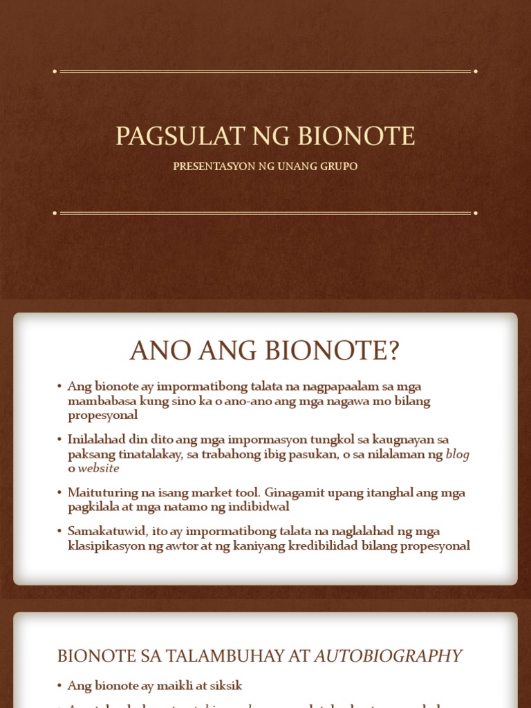 Pagsulat NG Bionote Group of Antecristo | PDF