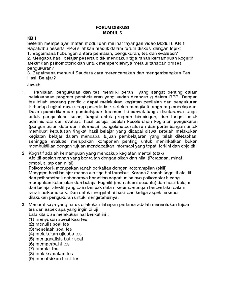 Forum Diskusi Modul 6 | PDF