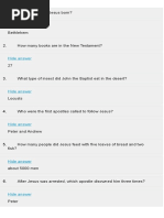 Bible Quiz Questions and Answers PDF | PDF | Book Of Exodus | Jesus