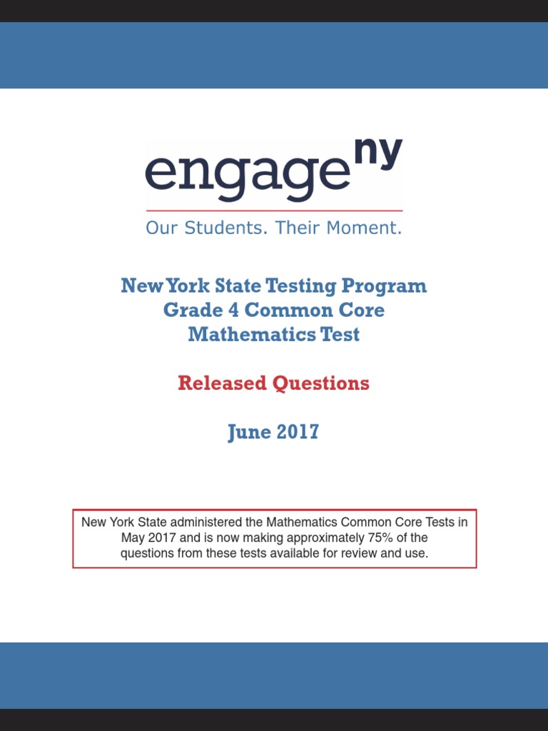 New York State Testing Program Grade 4 Common Core Mathematics Test ...