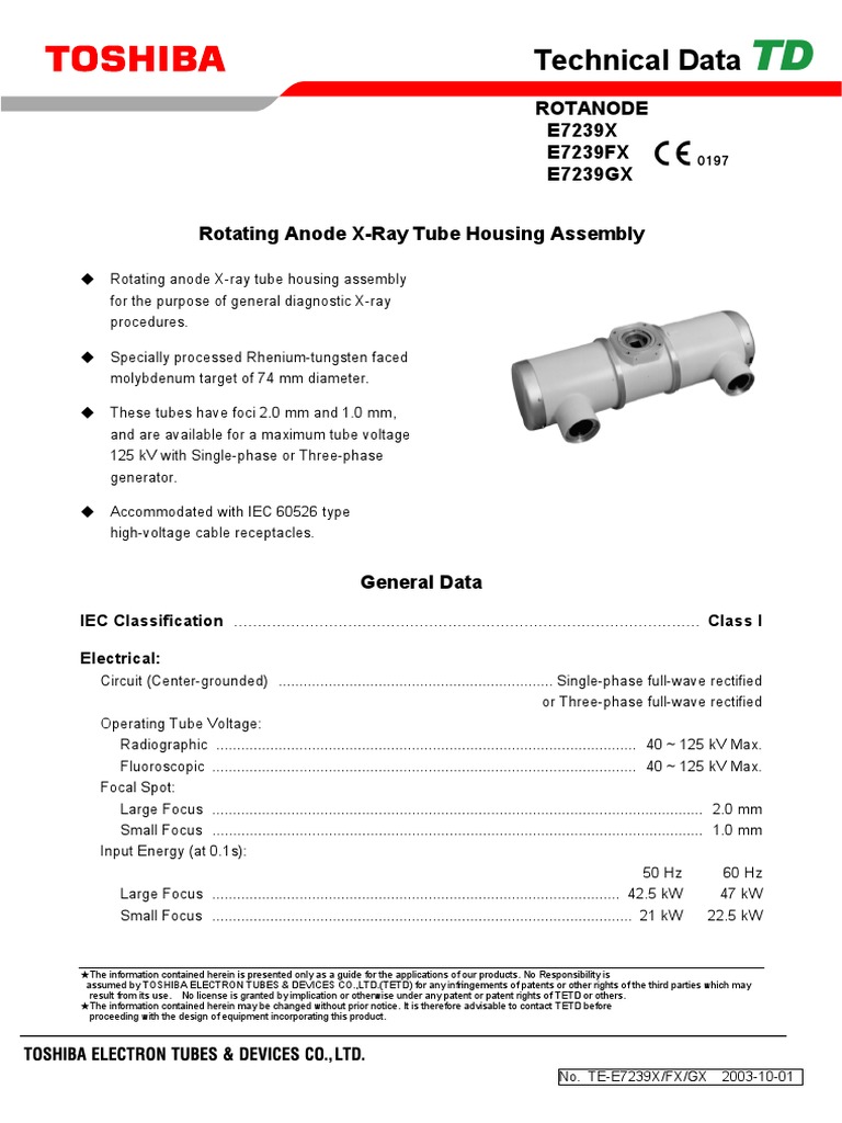 Technical Data: Rotanode E7239X E7239FX E7239GX | Download Free PDF ...