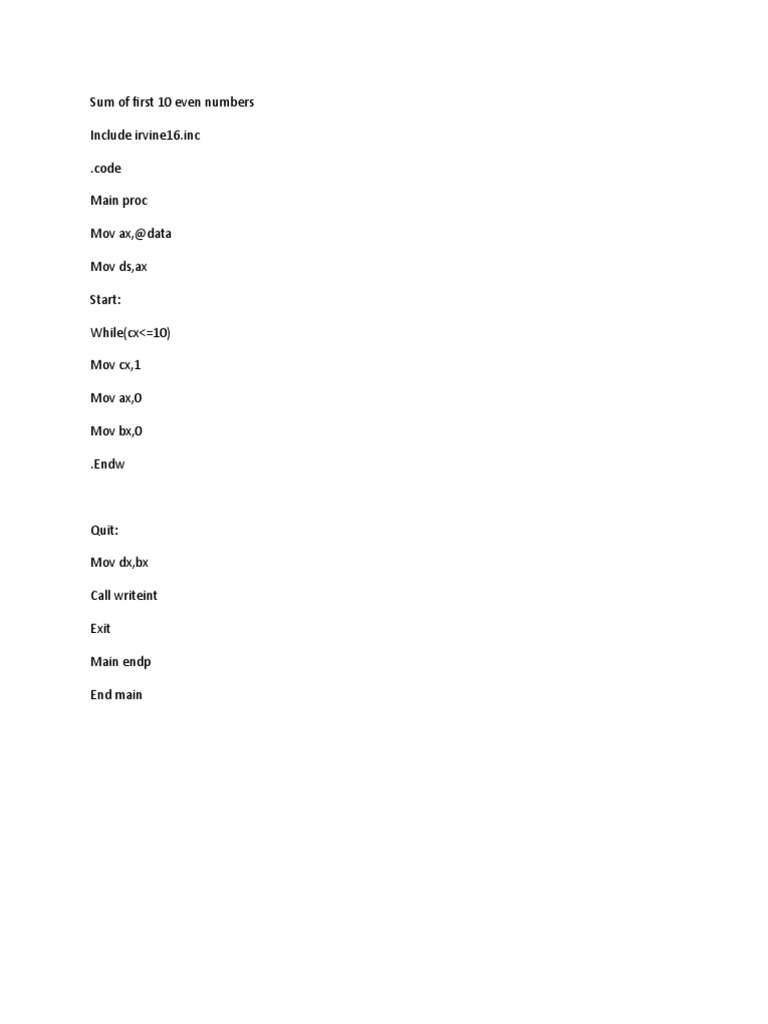 Sum of First 10 Even Numbers Calculation | PDF
