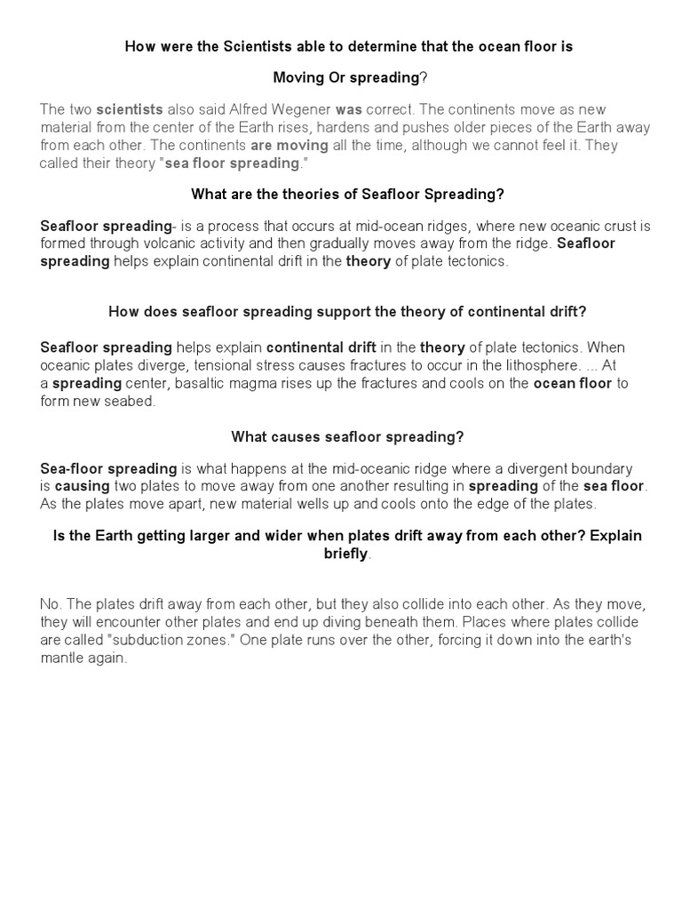 Lesson in Seafloor Spreading Magnetic Reversal and Theoryr of Plate ...