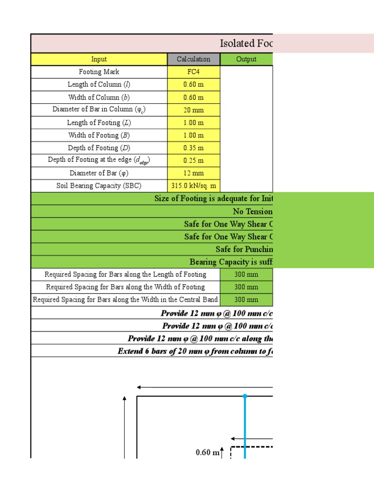 Isolated Footing Design | PDF | Column | Economic Sectors