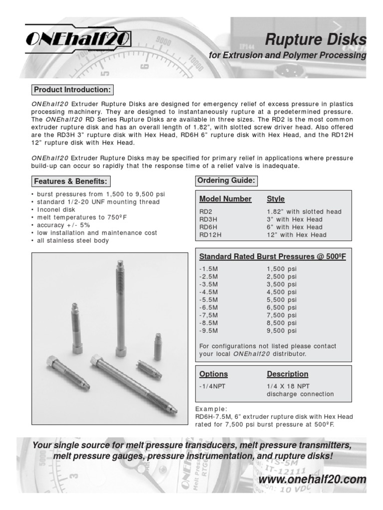07 Rupture Disk Data Sheet | PDF | Extrusion | Chemical Engineering