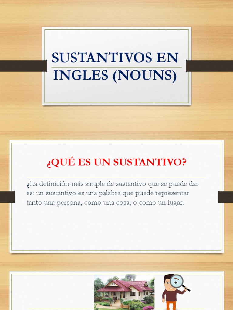 Sustantivos en Ingles (Nouns) Diapositivas | Sustantivo | Asunto ...