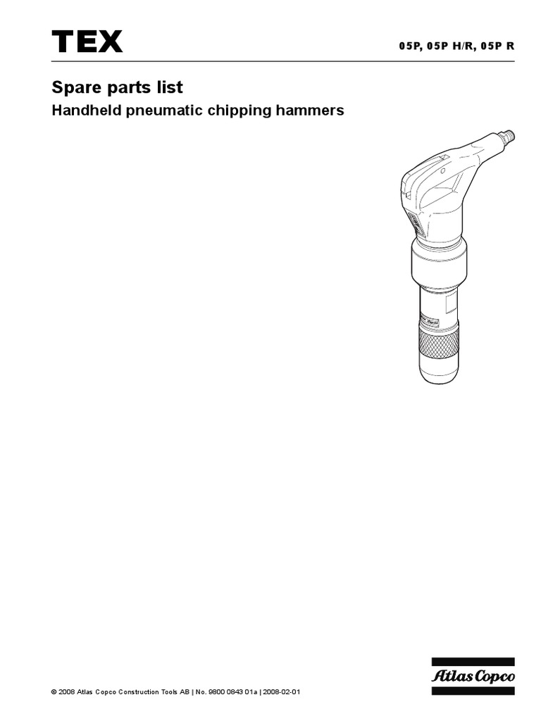 Spare Parts List: Handheld Pneumatic Chipping Hammers | PDF | Piston ...