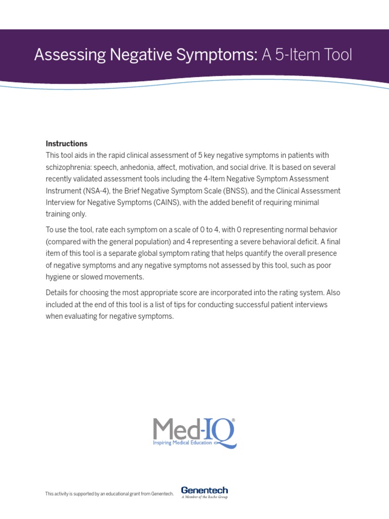 Assessing Negative Symptoms 1 | PDF | Schizophrenia | Motivation