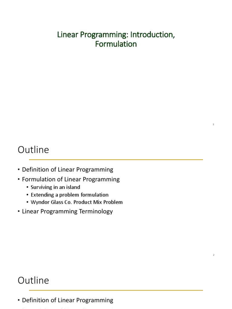 Linear Programming Formulate | PDF | Mathematical Optimization | Loss Function