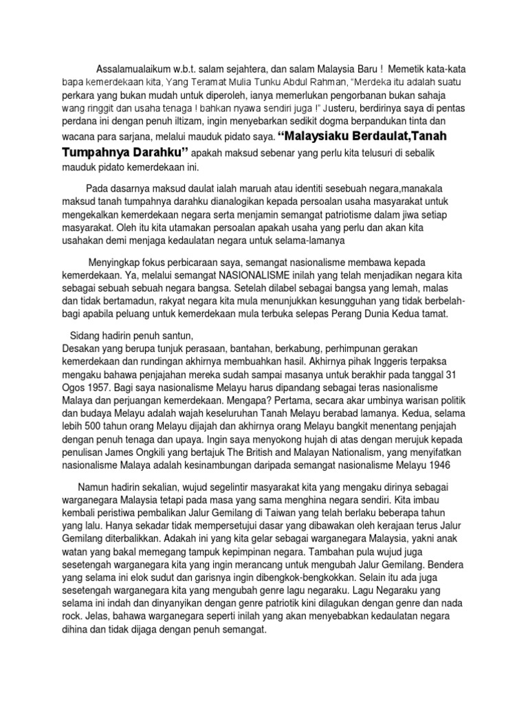 Pidato Kemerdekaan: Semangat Nasionalisme | PDF | Perjalanan
