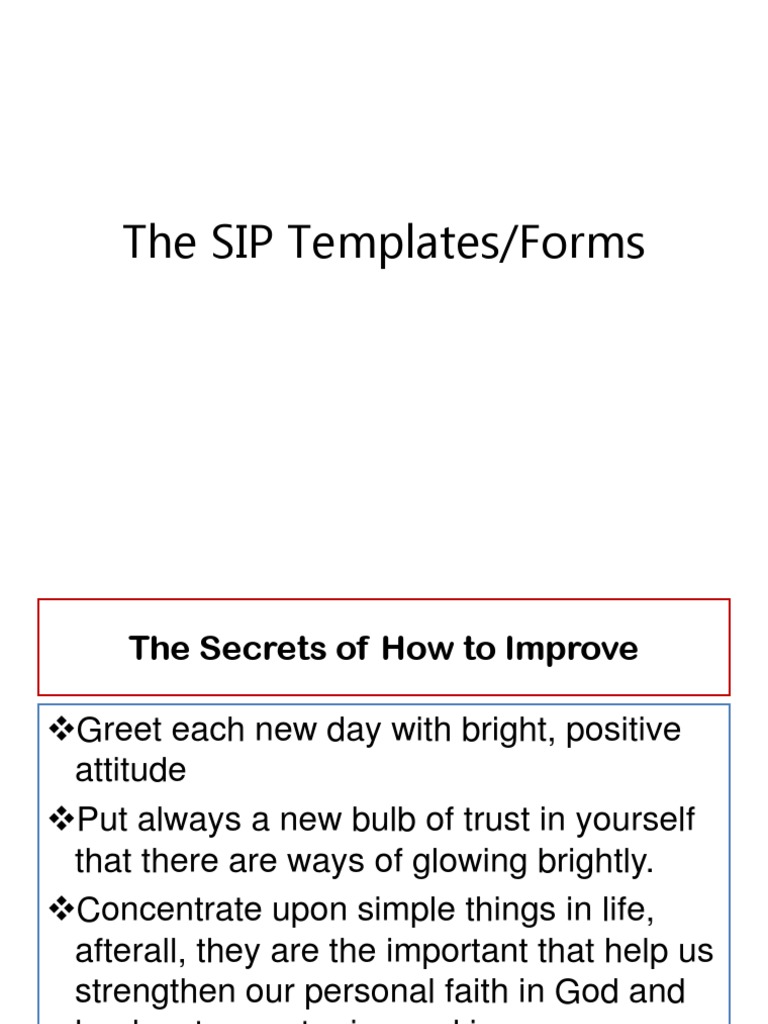 The Sip Templates | PDF | Governance | Curriculum