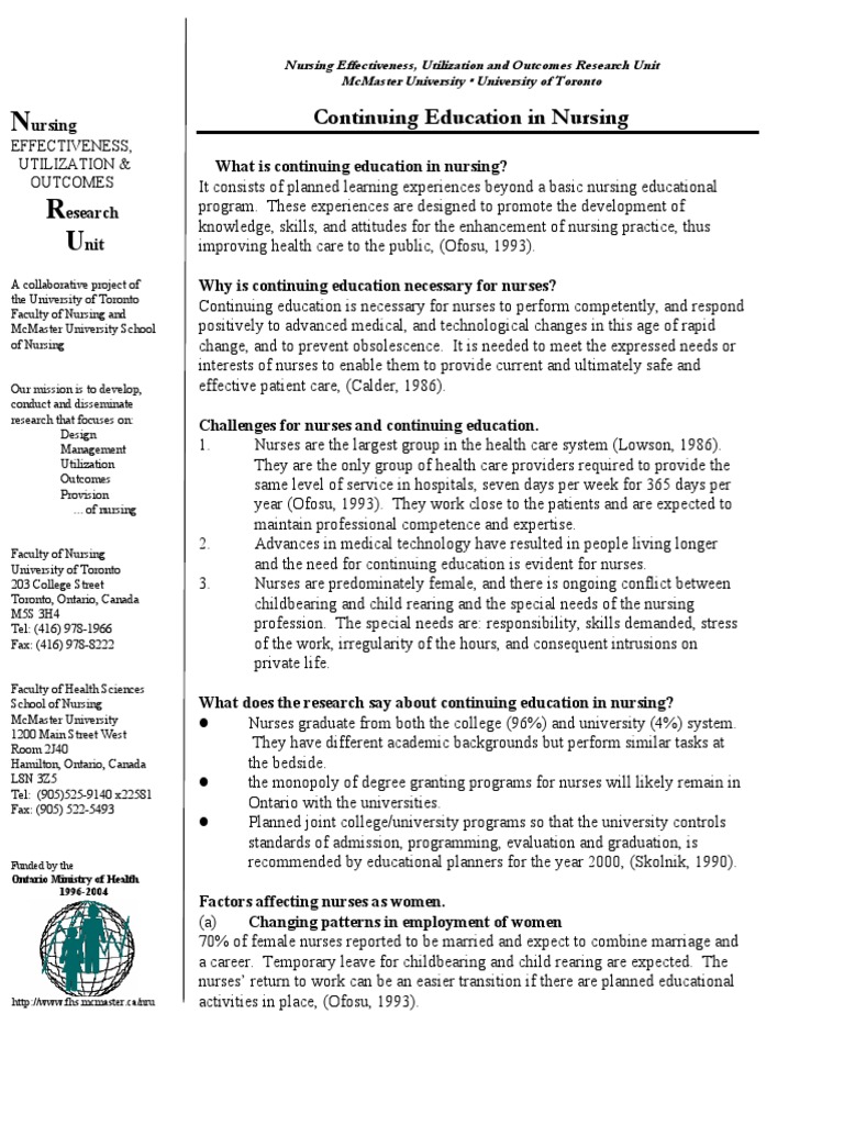 Continuing Education in Nursing | PDF | Nursing | Health Care