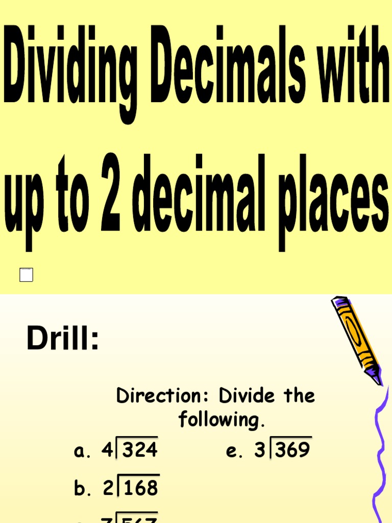 Dividing Decimals With Up To Decimal Places | PDF | Division ...