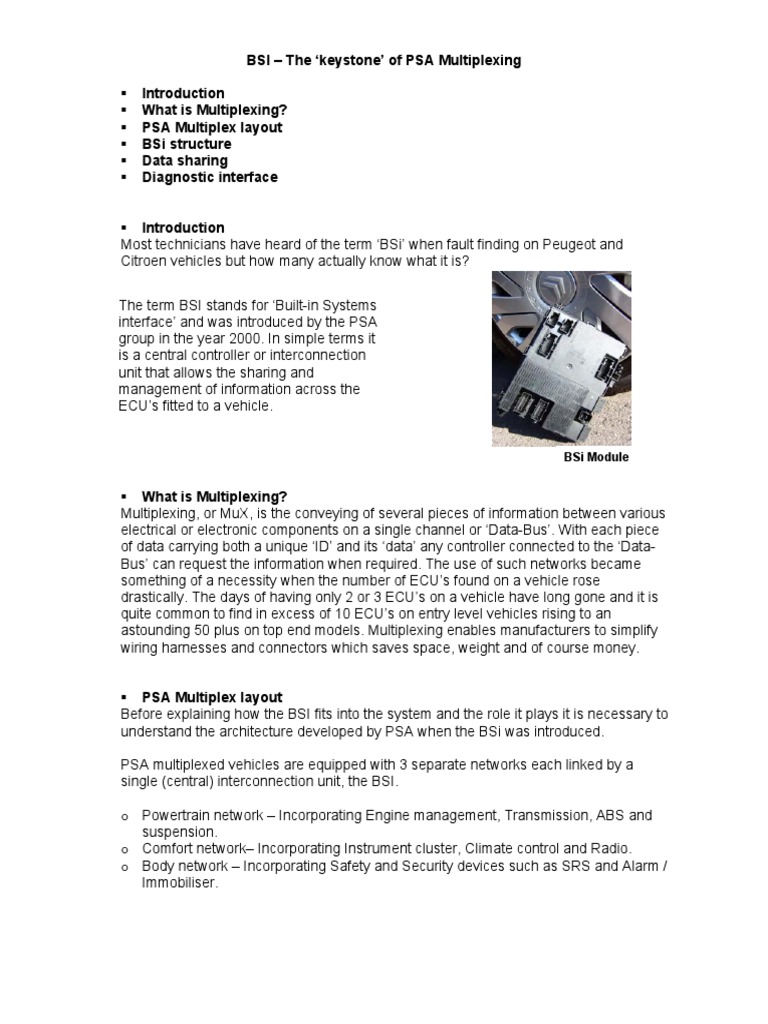 Bsi Complete PDF | PDF | Anti Lock Braking System | Multiplexing