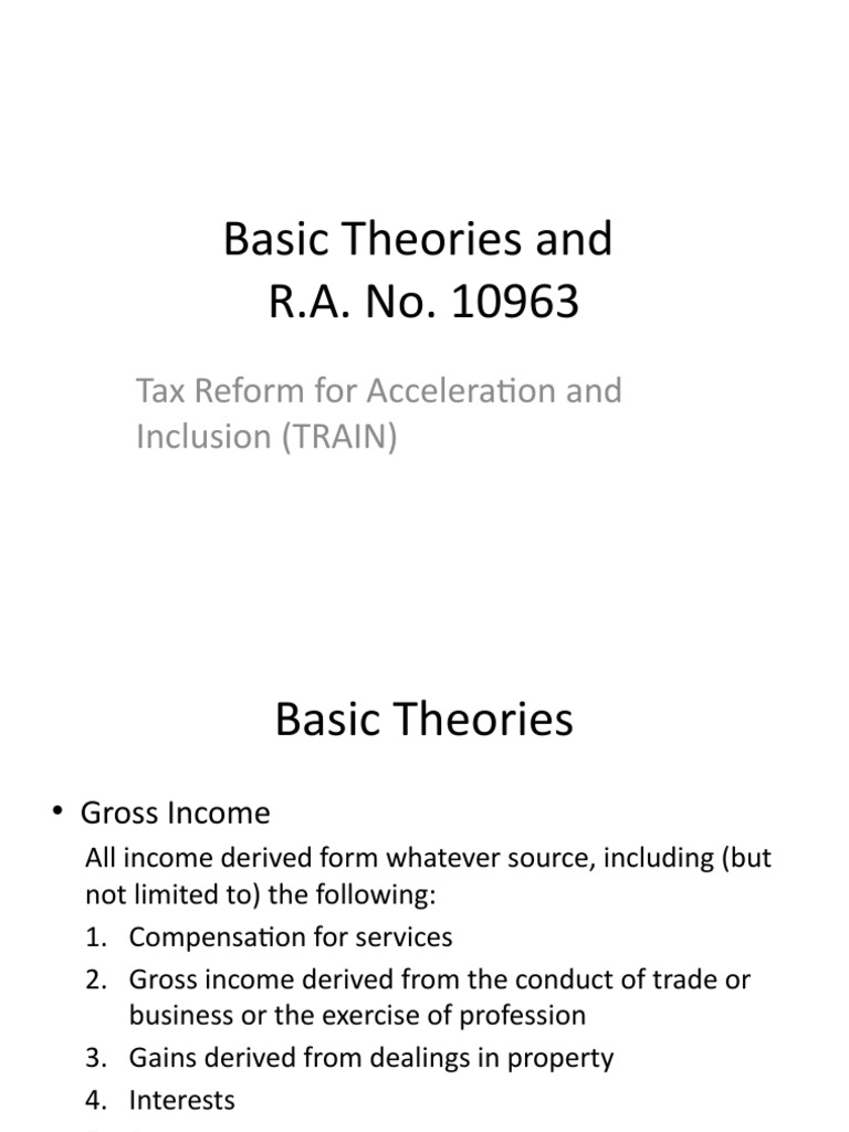 Tax Train Law Notes | PDF | Gross Income | Taxes