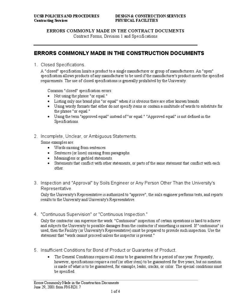 Common Errors | PDF | Specification (Technical Standard) | General ...