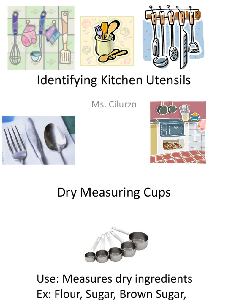 Identifying Kitchen Utensils | PDF | Food And Drink | Cuisine