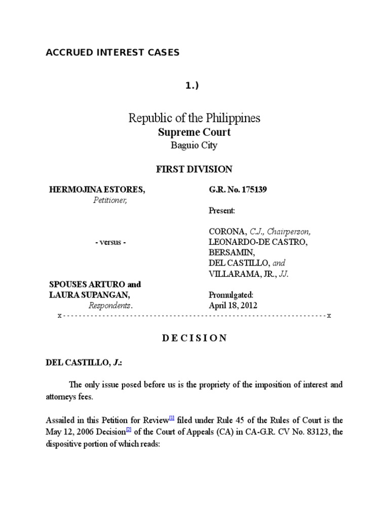 Accrued Interest in Philippine Case Law | PDF | Loans | Lawsuit