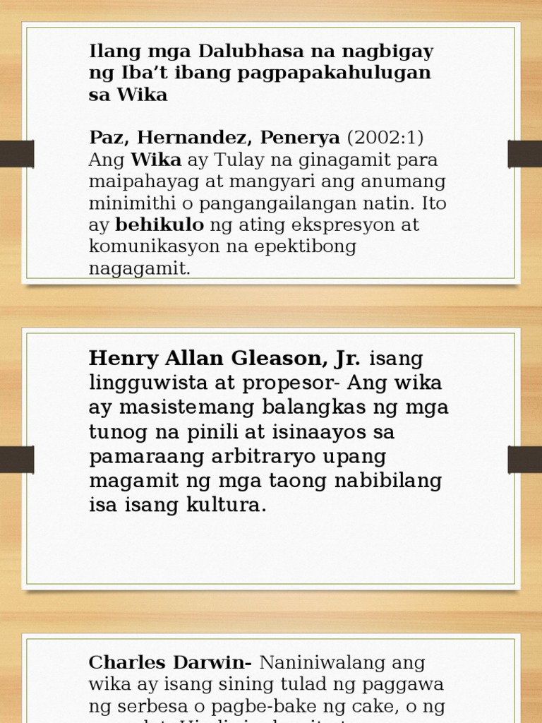 Ang Wikang Pambansa | PDF