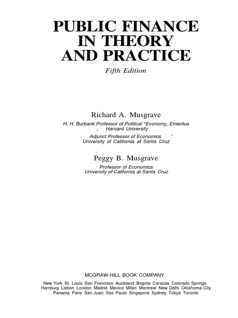 Public Finance in Theory and Practice: Fifth Edition | PDF | Fiscal ...