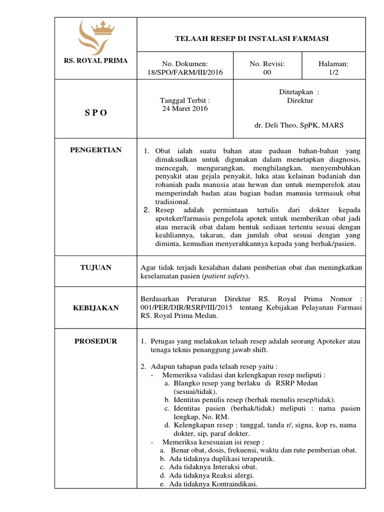 Telaah Resep Di Farmasi | PDF | Kesehatan Holistik