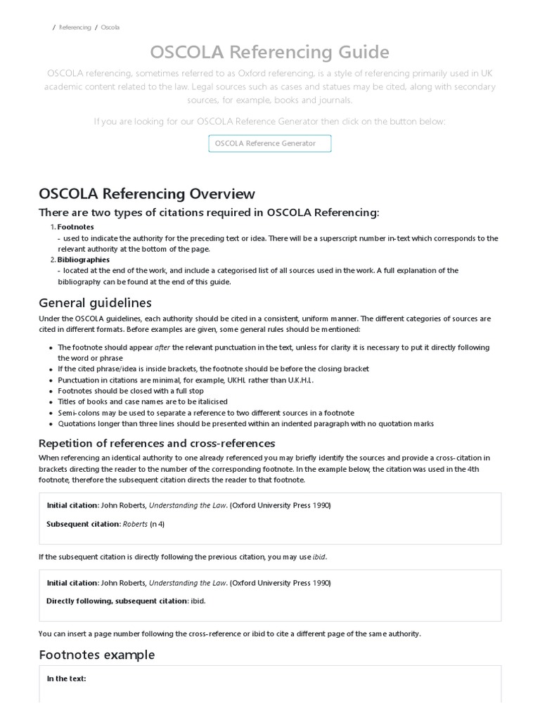 OSCOLA Referencing Guide PDF Citation Government