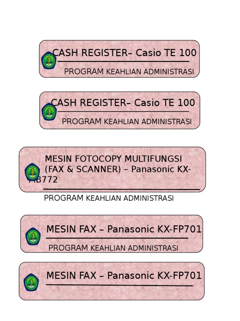 Label Alat Kantor | PDF | Office Work | Office Equipment