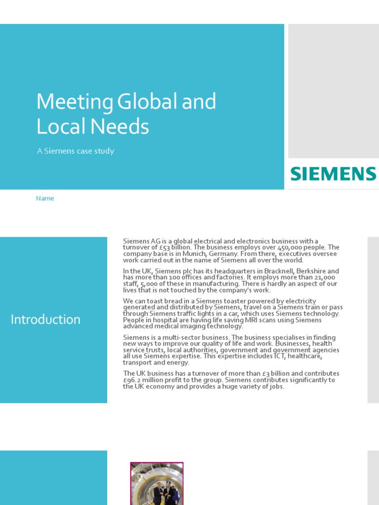 Siemens UK: Global Efficiency Strategies | PDF | Siemens | Strategic ...