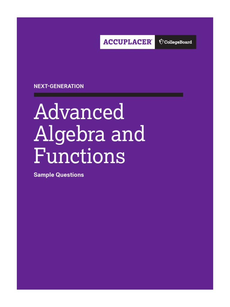 Advanced Algebra and Functions - Sample-Questions | PDF | Equations ...